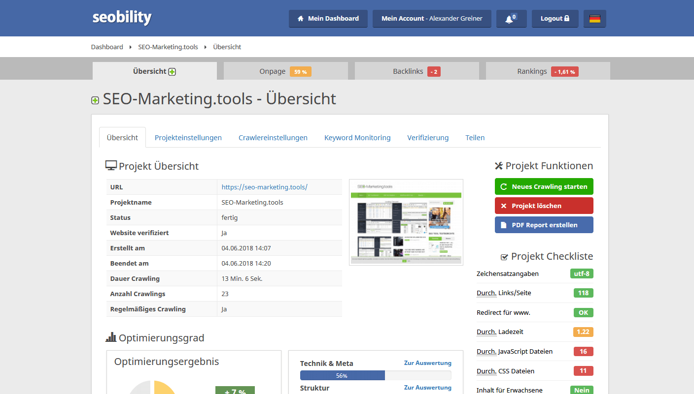 Seobility Test - Stärken und Schwächen der Online-SEO-Software
